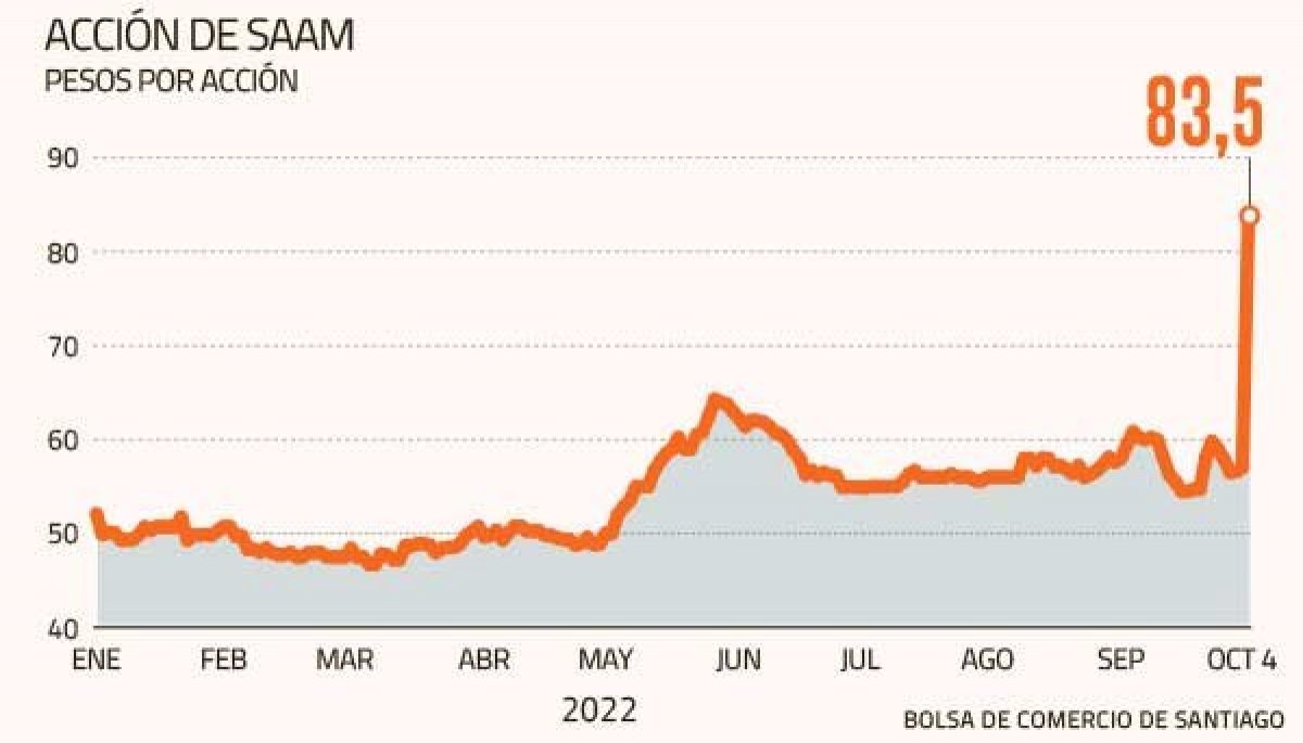 Acción de SAAM sube 46,5% y cierra en máximos históricos | Diario Financiero